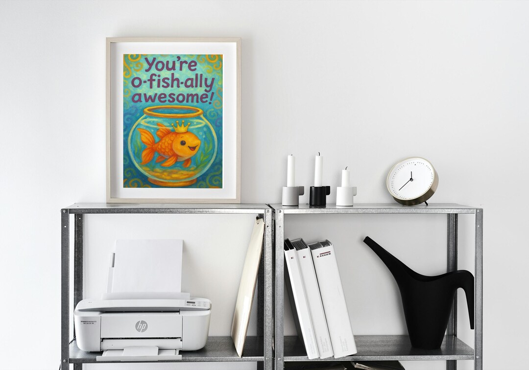 You’re O-fish-ally Awesome! Motivational Poster | Classroom Wall Art ...