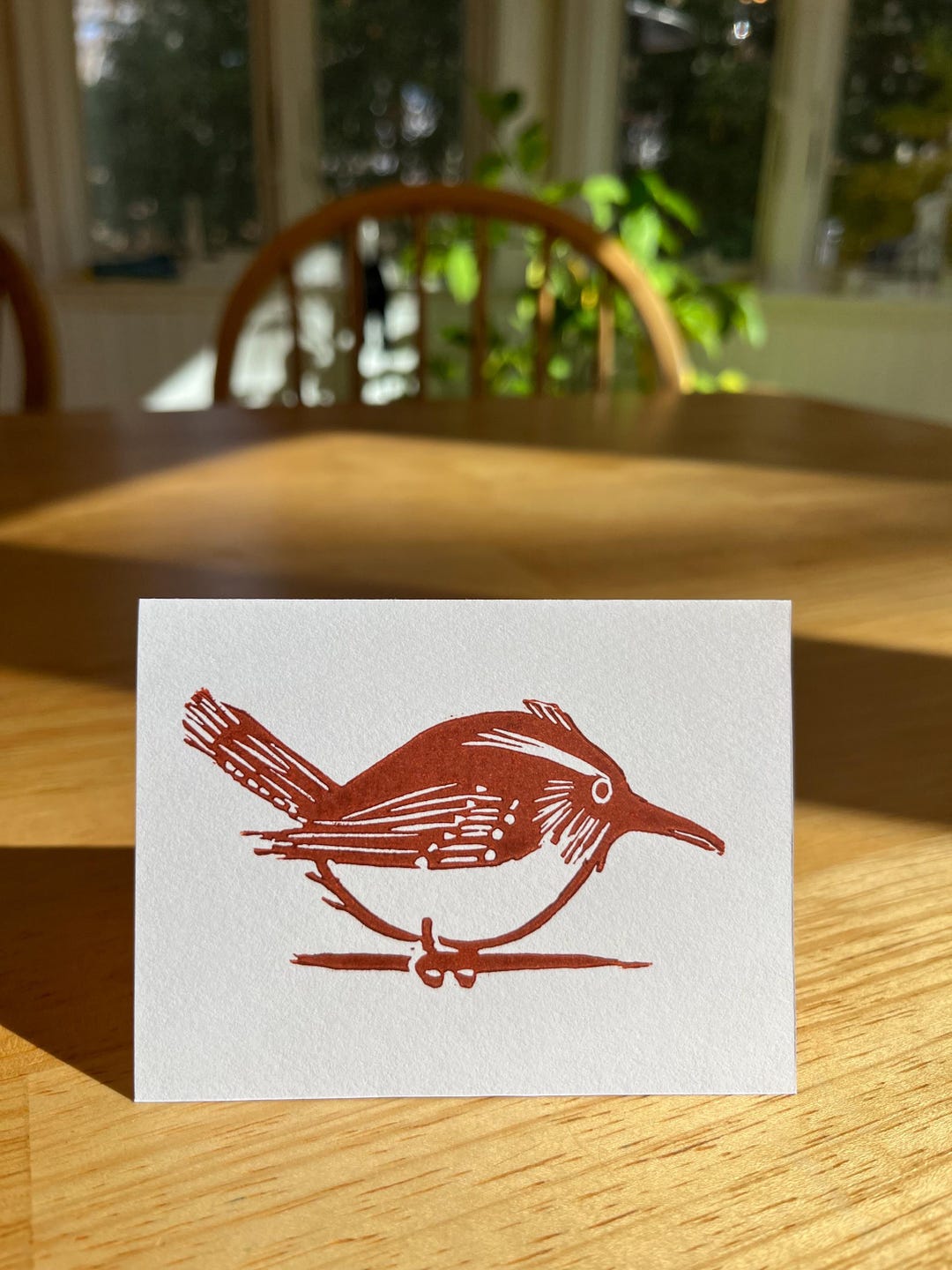 Wren Linocut Print or Card - Etsy
