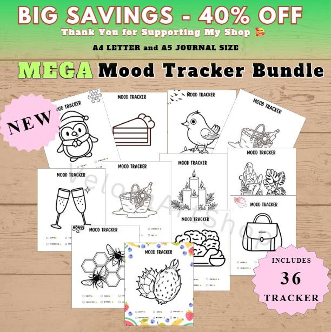 Printable Mood Tracker Bundle | A4 & A5 Planner Pages (digital Download ...