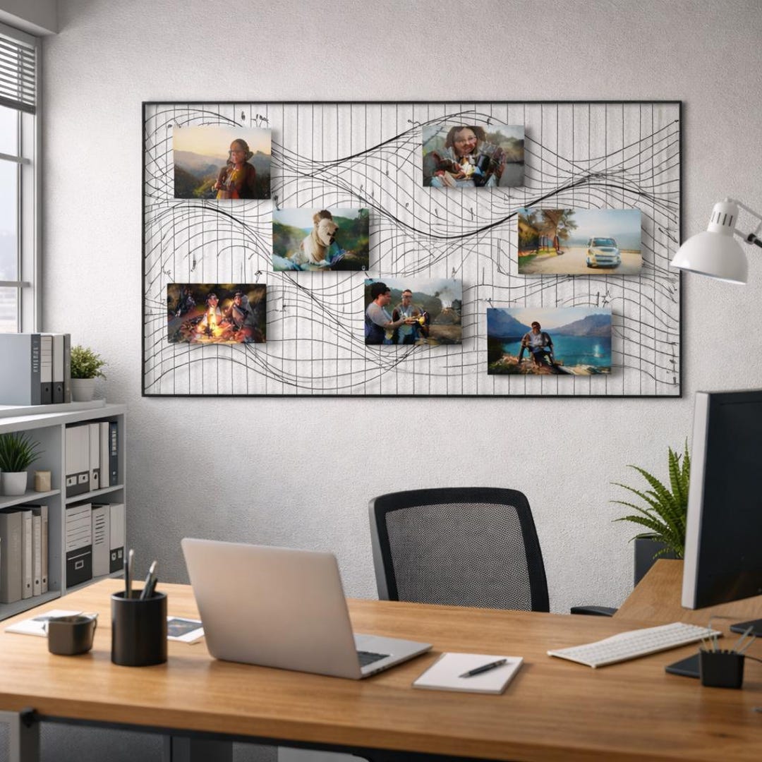 Modern Wall Decor, Metal Photo Grid: , Memo Board, Student Notice ...