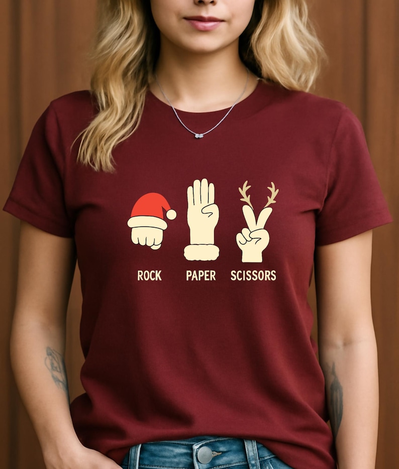 Funny Christmas Rock Paper Scissors PNG, Holiday Game (digital Download ...