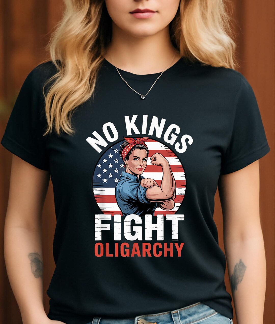 No Kings Fight Oligarchy PNG, Feminist Political T-shirt Design, Rosie ...