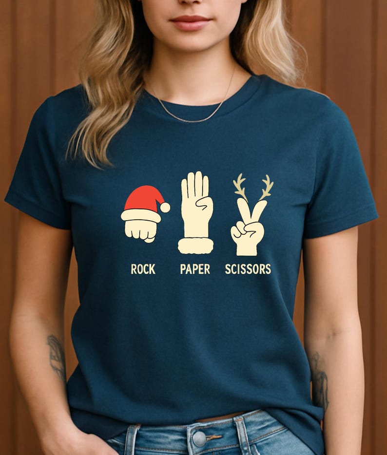 Funny Christmas Rock Paper Scissors PNG, Holiday Game (digital Download ...