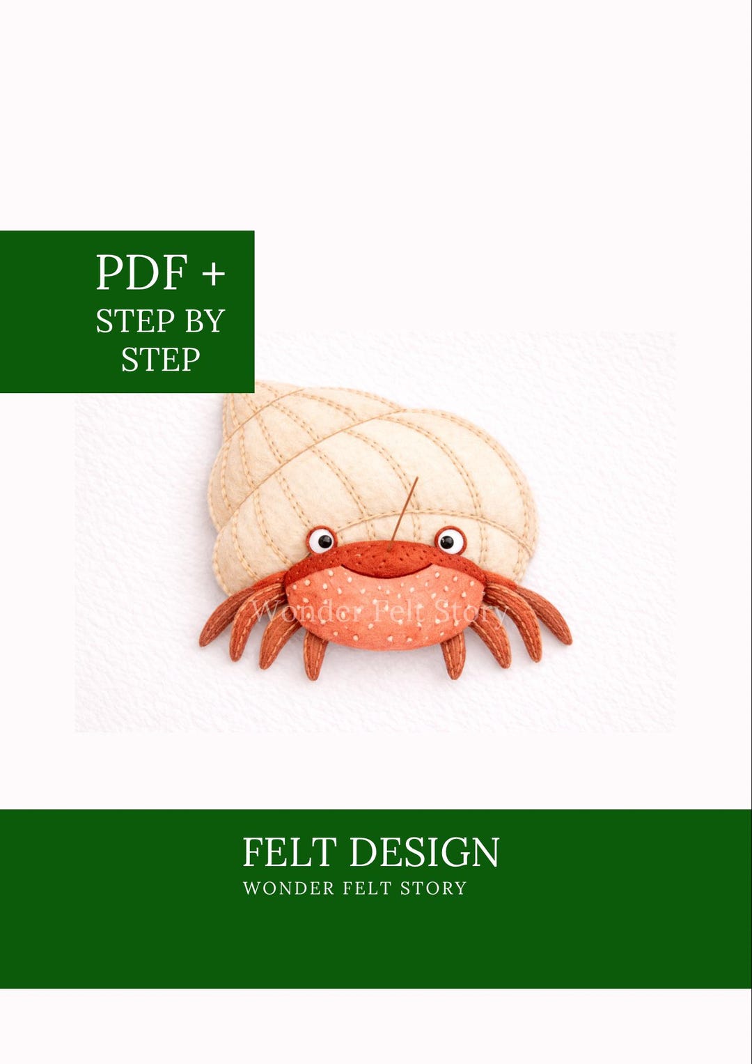 Cute Hermit Crab Sewing Pattern, Felt Sea Animals, Felt Ocean Animals ...