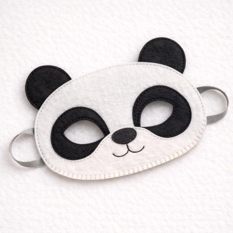 Felt Safari Animal Masks Sewing Pattern, Giraffe Lion Panda Mask, Kids ...