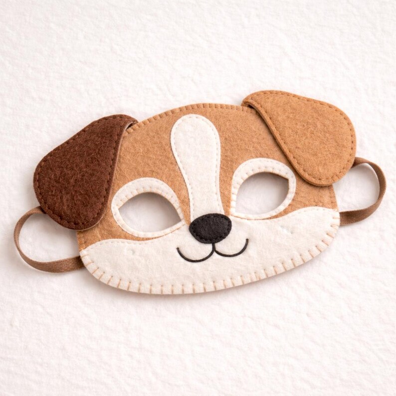 Felt Pet Mask Sewing Pattern, Felt Mouse Dog Cat Mask, Kids Costume ...