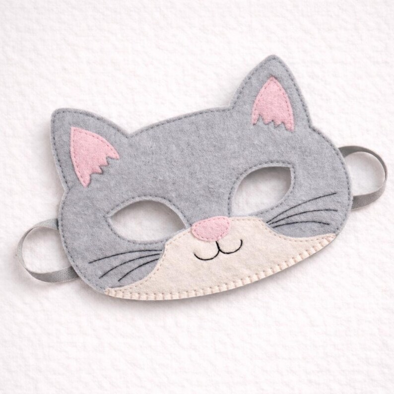 Felt Pet Mask Sewing Pattern, Felt Mouse Dog Cat Mask, Kids Costume ...