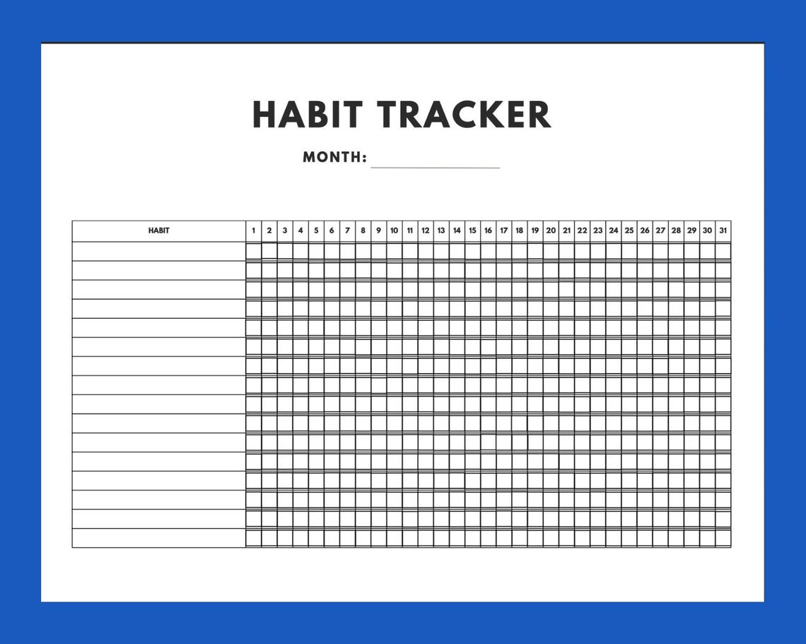 Habit Tracker Editable Printable PDF - Etsy