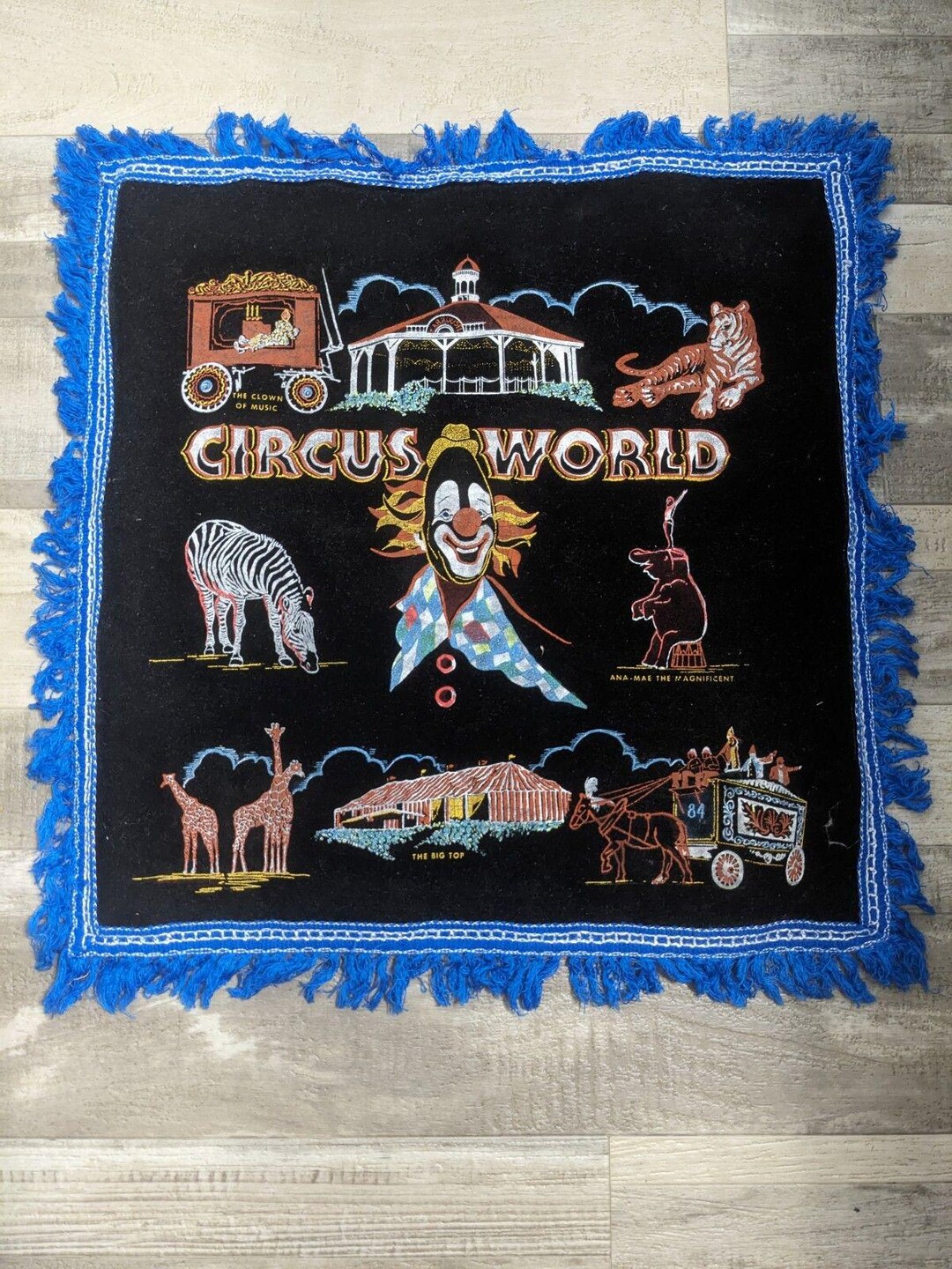 1984 Circus World Velvet Pillow Case Defunct Theme Park Closed 86 ...