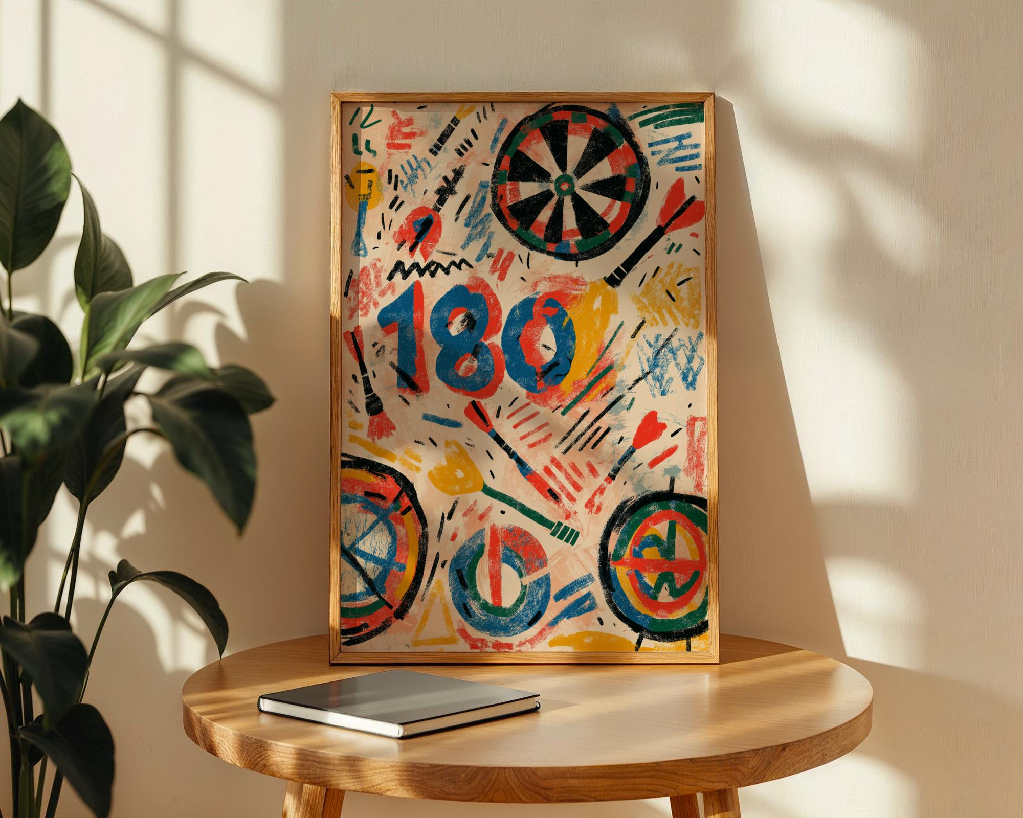 180 Darts Wall Art Print - Hand Drawn Abstract Darts Poster - Playful ...