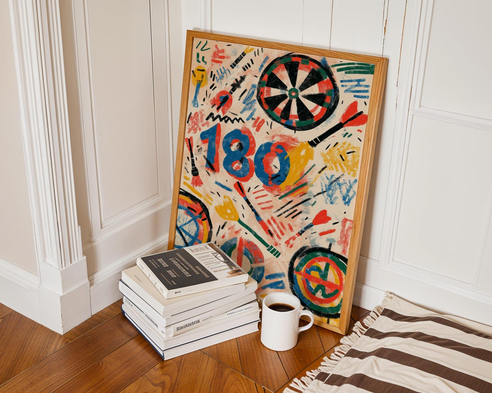180 Darts Wall Art Print - Hand Drawn Abstract Darts Poster - Playful ...