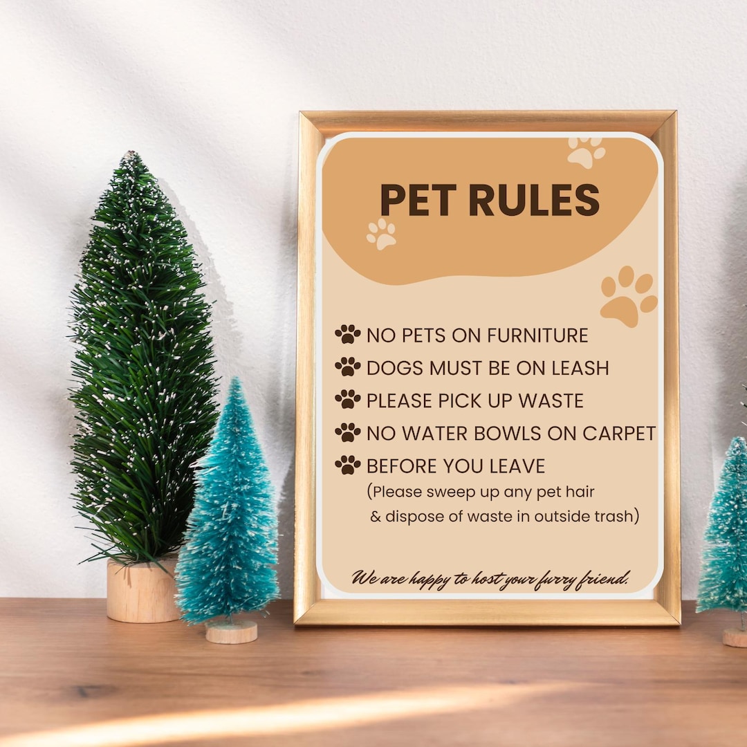 Pet Rules Printable | Editable Canva Template | A4 Pet Policy Sign ...