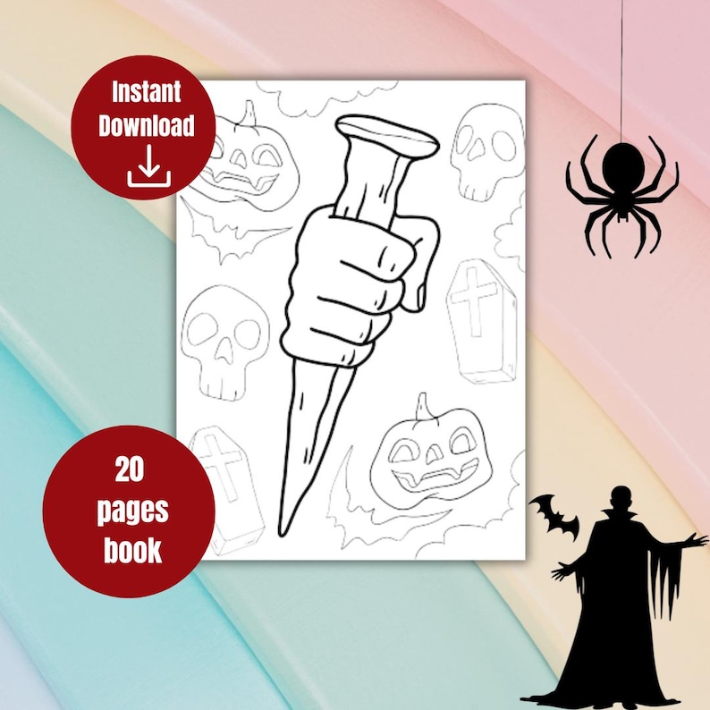 Vampire Coloring Page Printable for Kids and Adults - Etsy