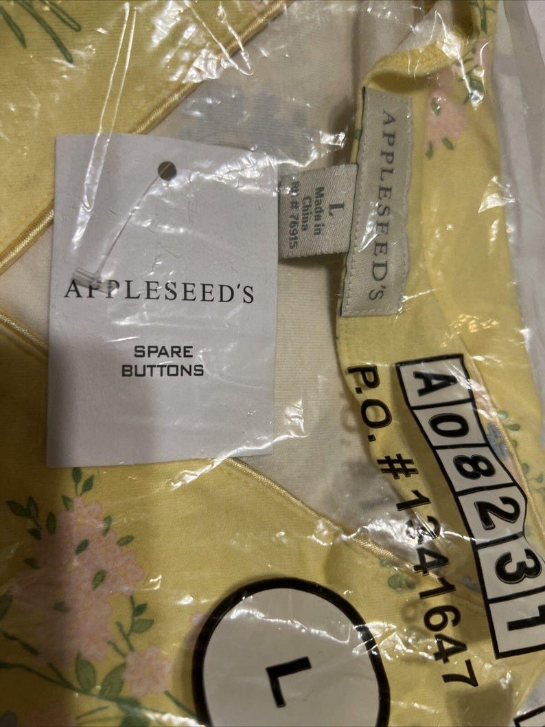 New in Package Vintage Appleseed’s Pajamas Set Large Yellow Floral - Etsy