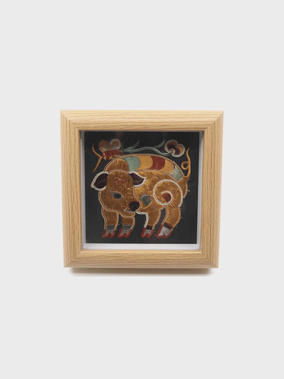Hand Embroidered Ox Art – Framed Fiber Art, Tabletop Decor - Etsy