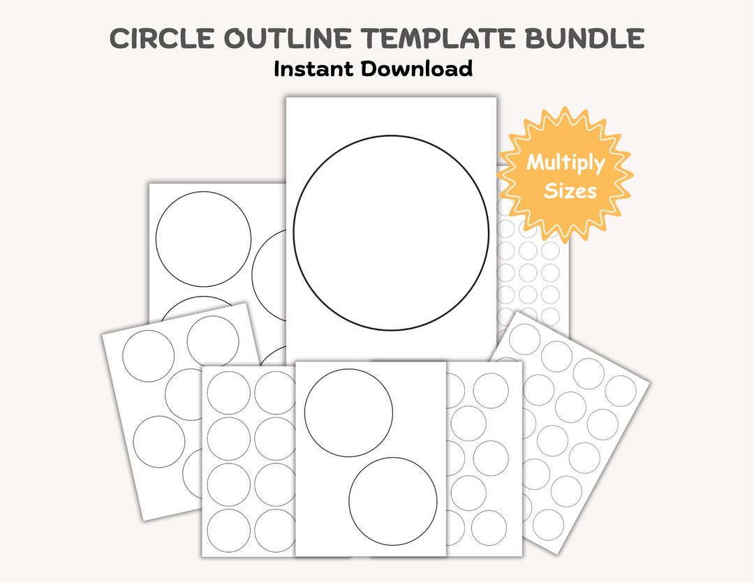 Circle Outline Template Bundle: Instant Download PDF, DIY Crafts ...