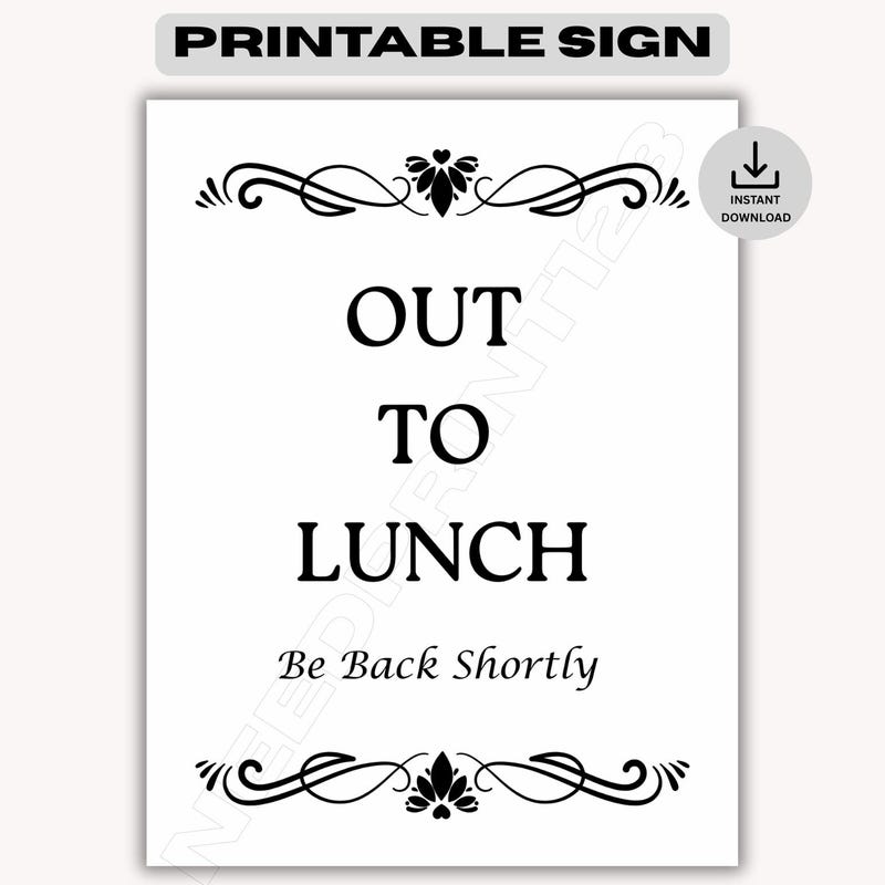 Out for Lunch Signs - Etsy