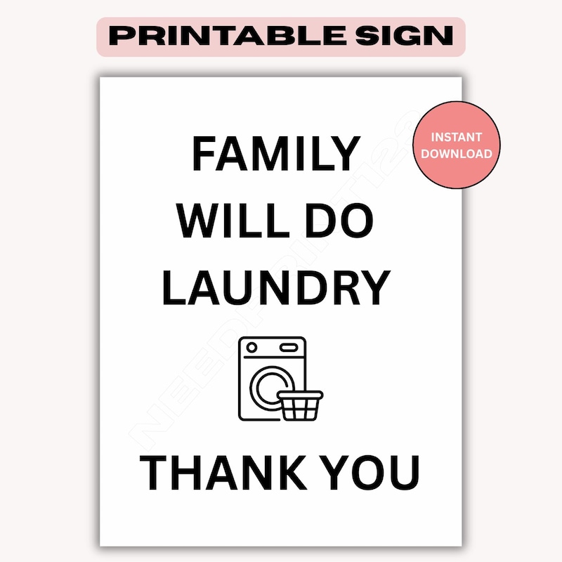 Family Will Do Laundry Sign - Etsy