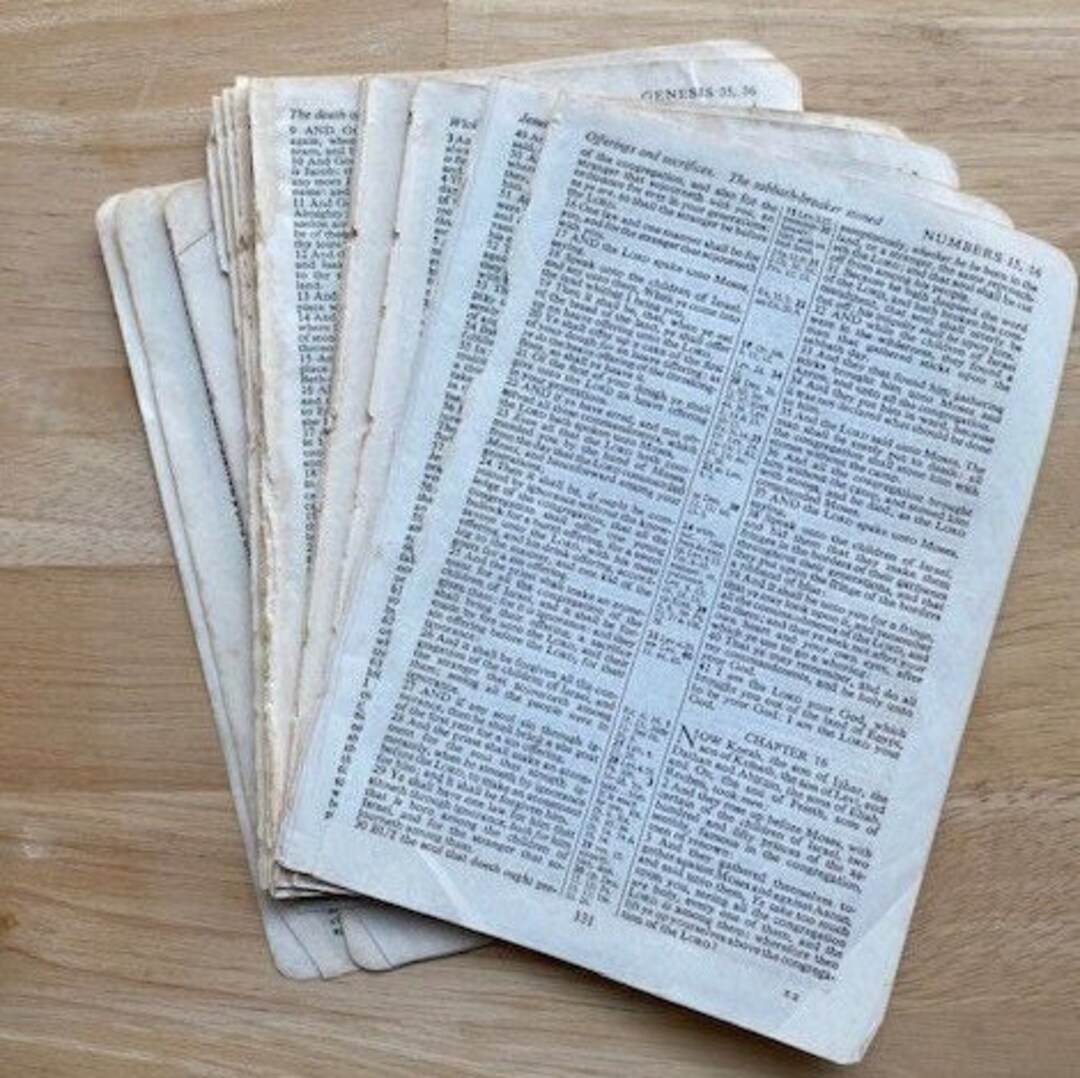 Vintage Holy Bible Pages, 25 Book Pages - Etsy