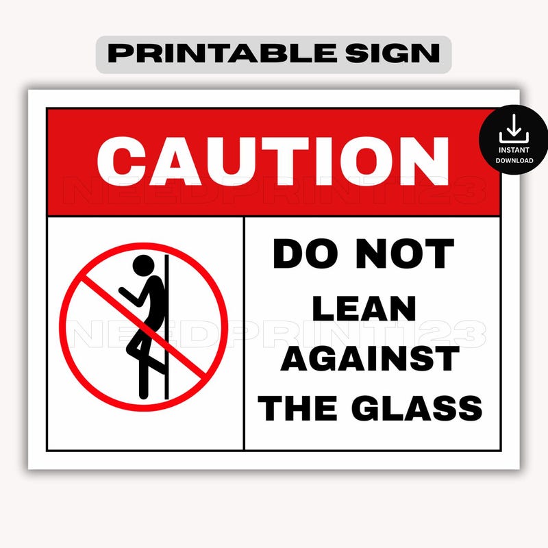 Do Not Lean Sign - Etsy