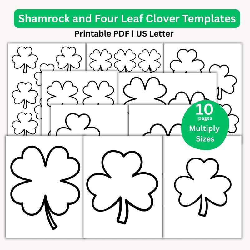Clover Cut Out Template - Etsy