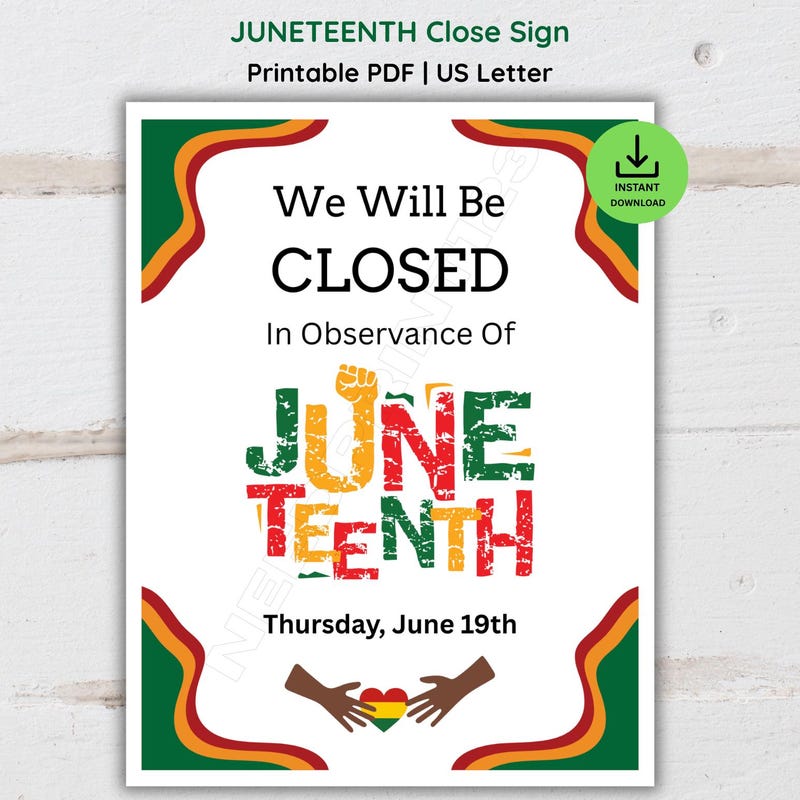 Closed for Juneteenth Sign - Etsy
