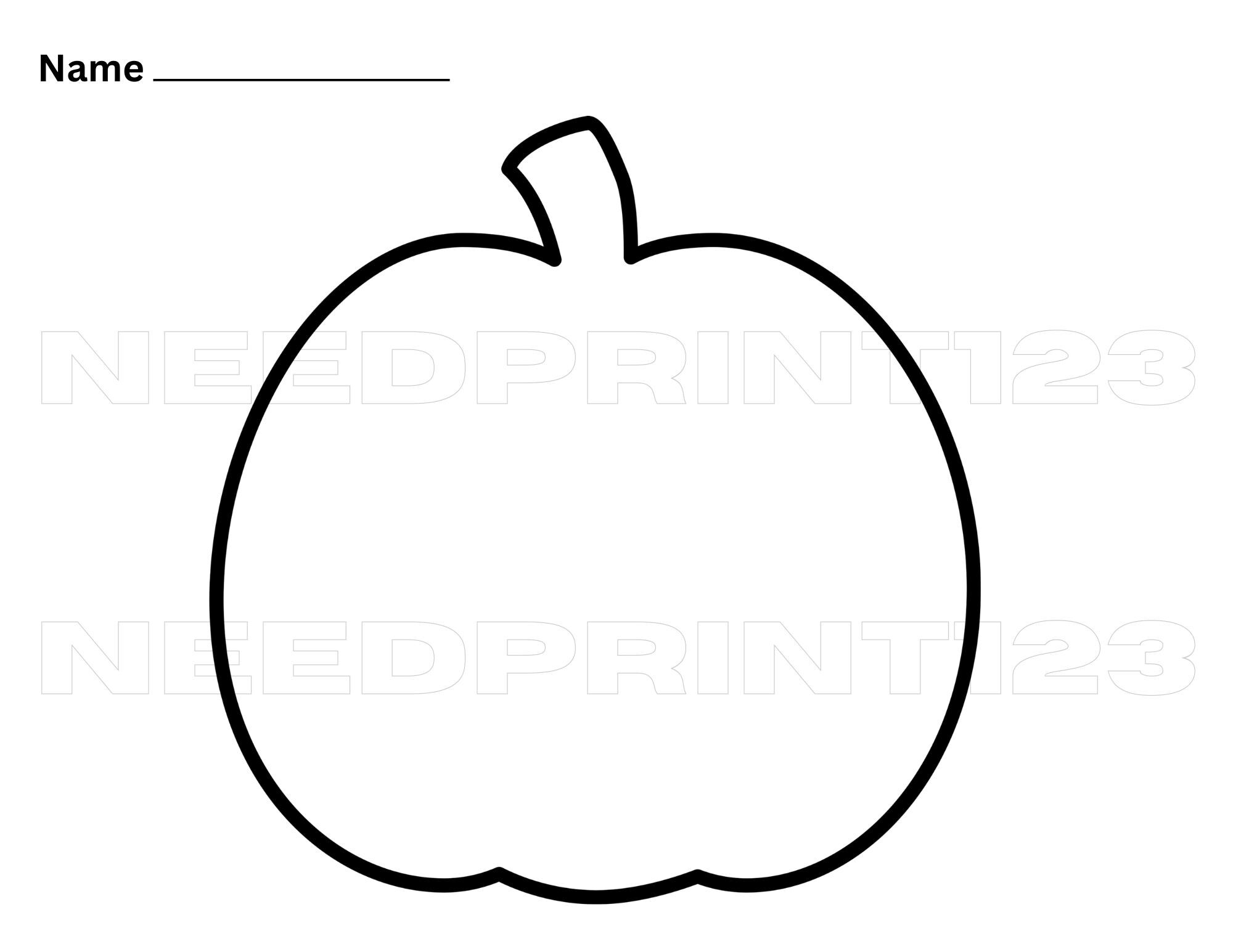 Pumpkin Outline Coloring Page: Fall Halloween Craft Activity (PDF ...