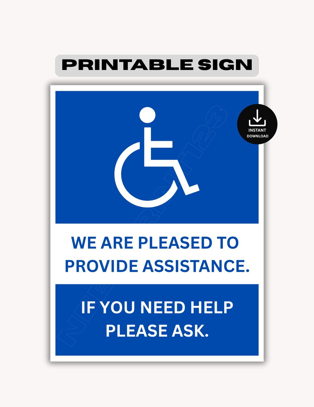 Printable Sign, We Are Pleased to Provide Assistance: Instant Download ...
