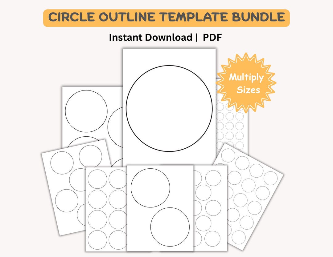 Circle Outline Template Bundle: Instant Download PDF, DIY Crafts ...
