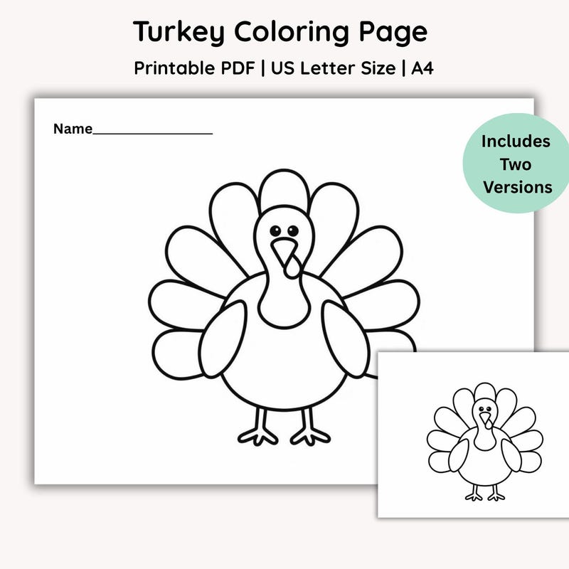 Turkey Outline Printable - Etsy