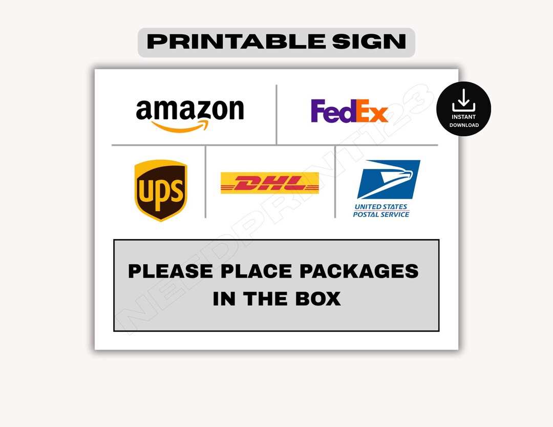 Package Delivery Drop off Sign Printable: Instant Download, PDF - Etsy