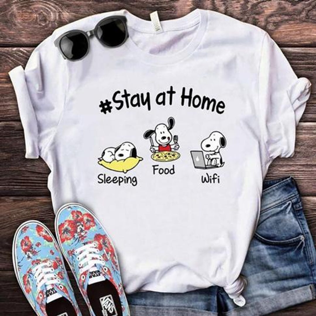 Comfort Colors Snoopy Stay at Home Shirt, Funny Cartoon Tee, Cute ...