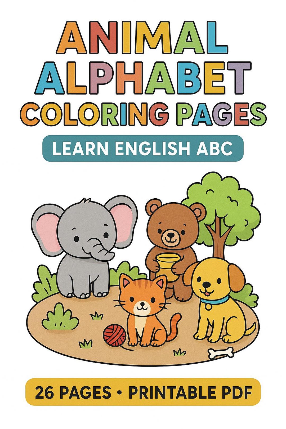 Animal Alphabet Coloring Book A–Z – Learn English ABC – Screen-free ...