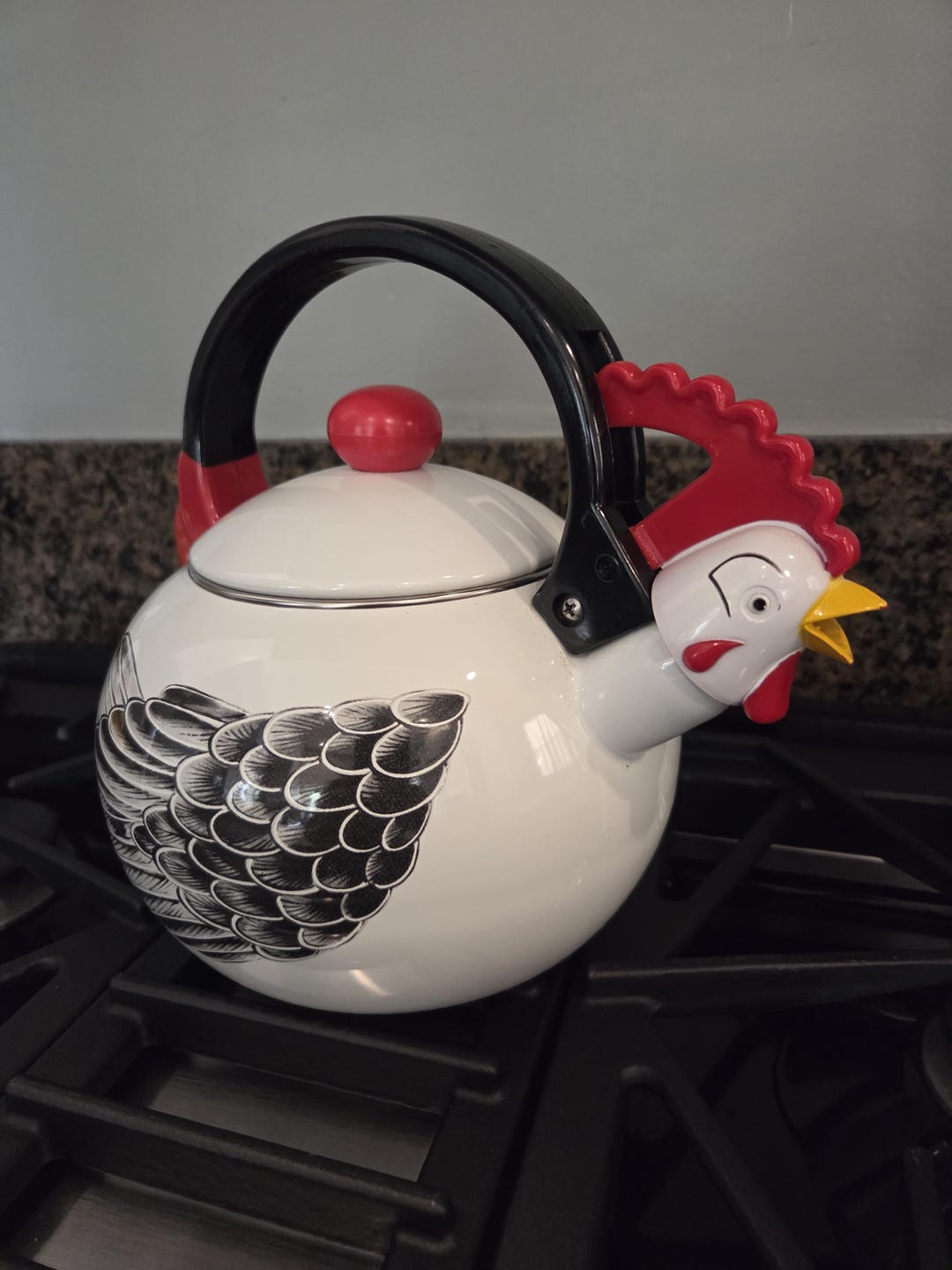 Rooster Enamel Tea Kettle by M.kamestein - Vintage 1980s - Etsy