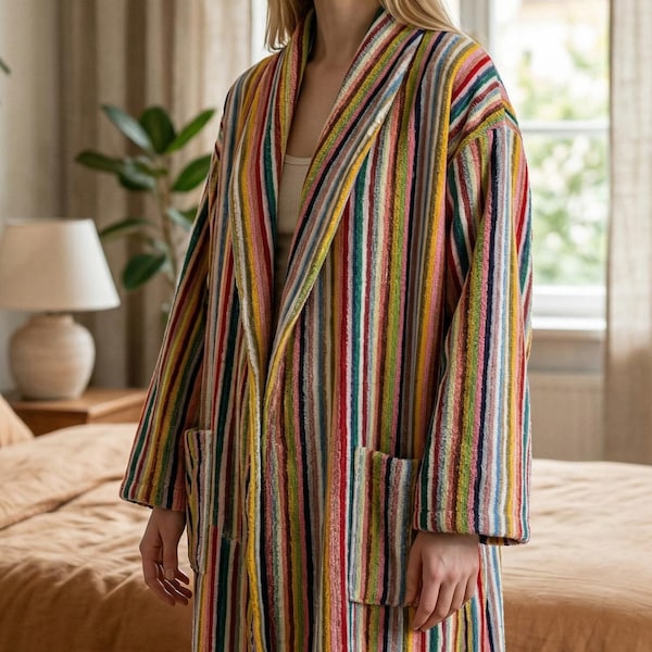 Striped Robe Long - Etsy