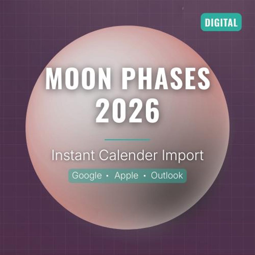 2026 Southern Hemisphere Moon Phase Calendar (ICS File) - Etsy