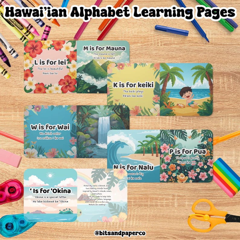 Hawaiian Alphabet Board Book for Toddlers | Bilingual Island Learning ...