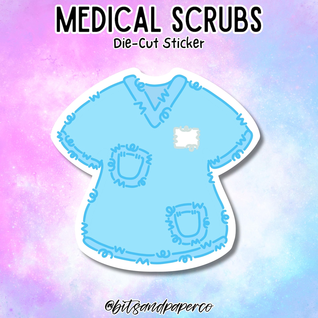 Baby Blue Medical Scrubs Sticker | Healthcare Worker Vinyl Sticker ...