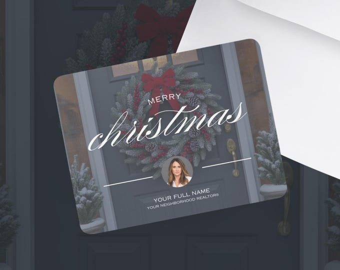 Real Estate Christmas Card | Realtor Holiday Card | Red Christmas ...