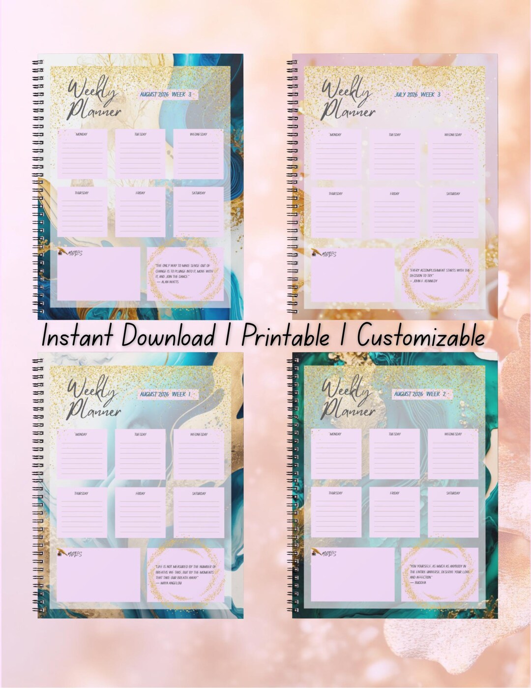 Quarter 3 Weekly Planner | Printable, Customizable Template (PDF) - Etsy
