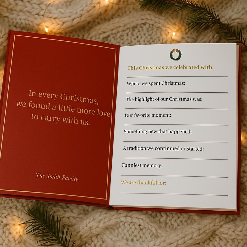 Christmas Memory Book | 18-year Family Christmas Journal | Printable ...