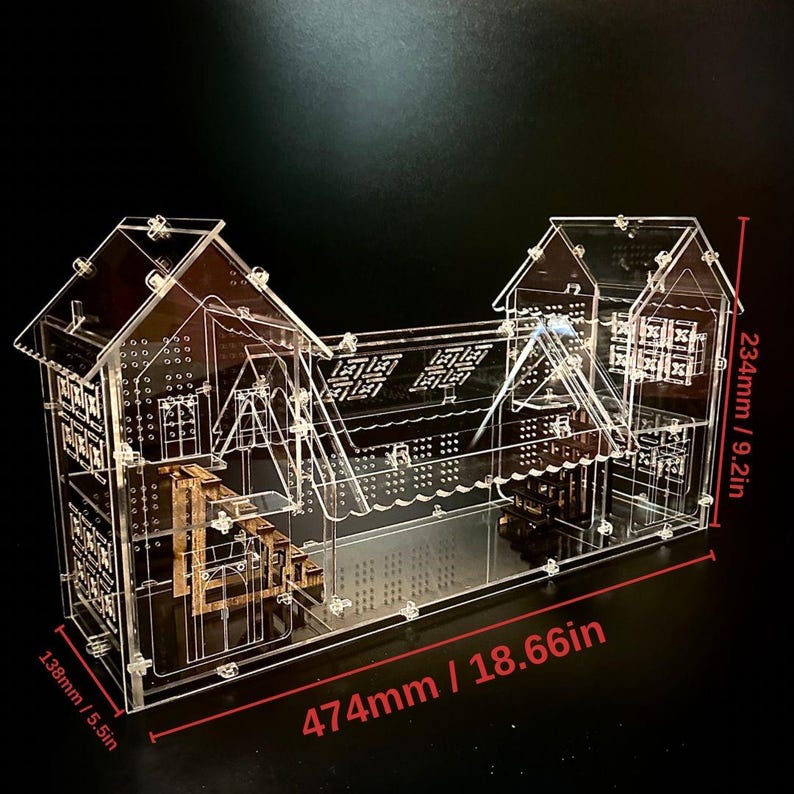 Collector-grade Acrylic Terrarium | Multi-compartment Display Habitat ...