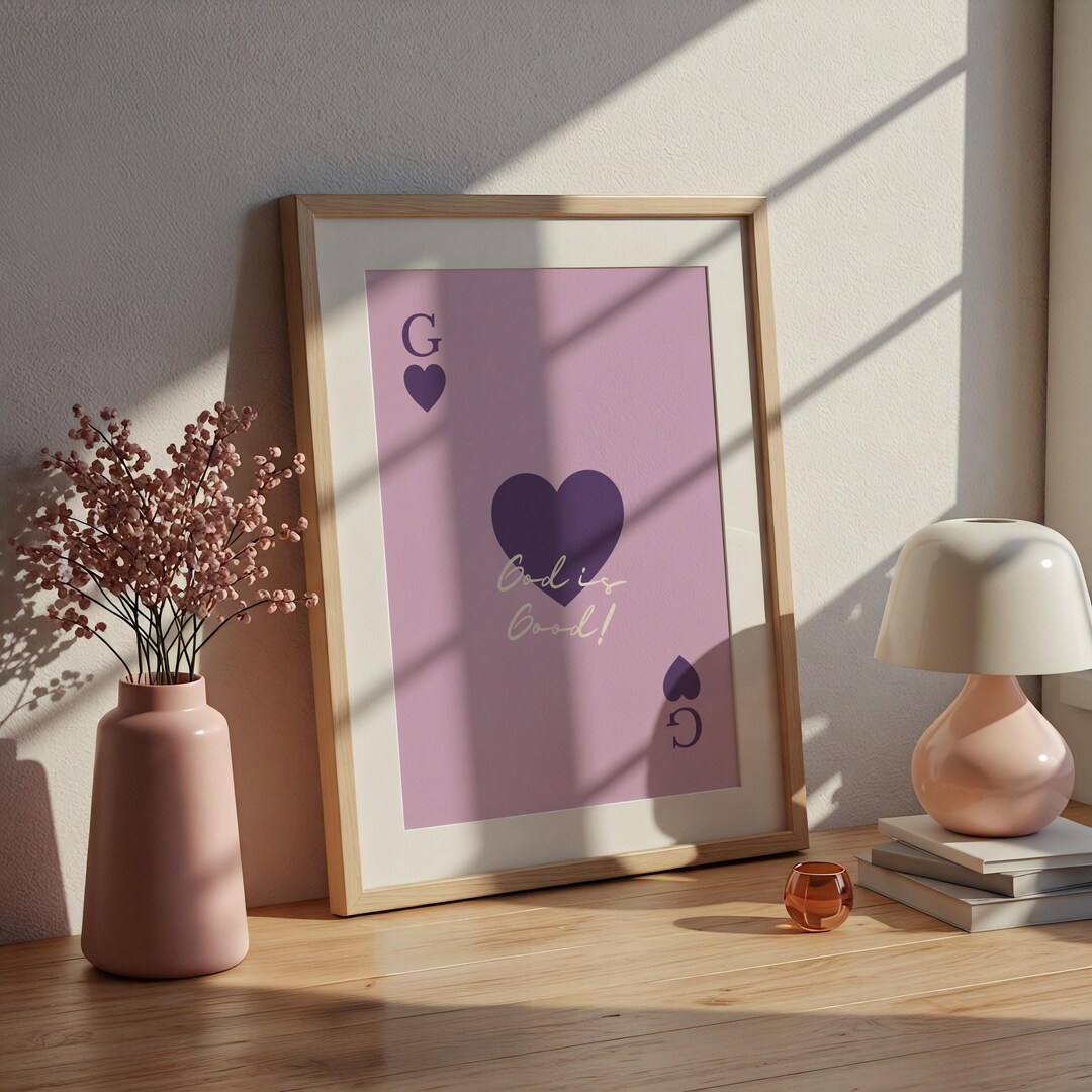 Minimalist Christian Poster |god is Good Print | Purple Wall Art ...