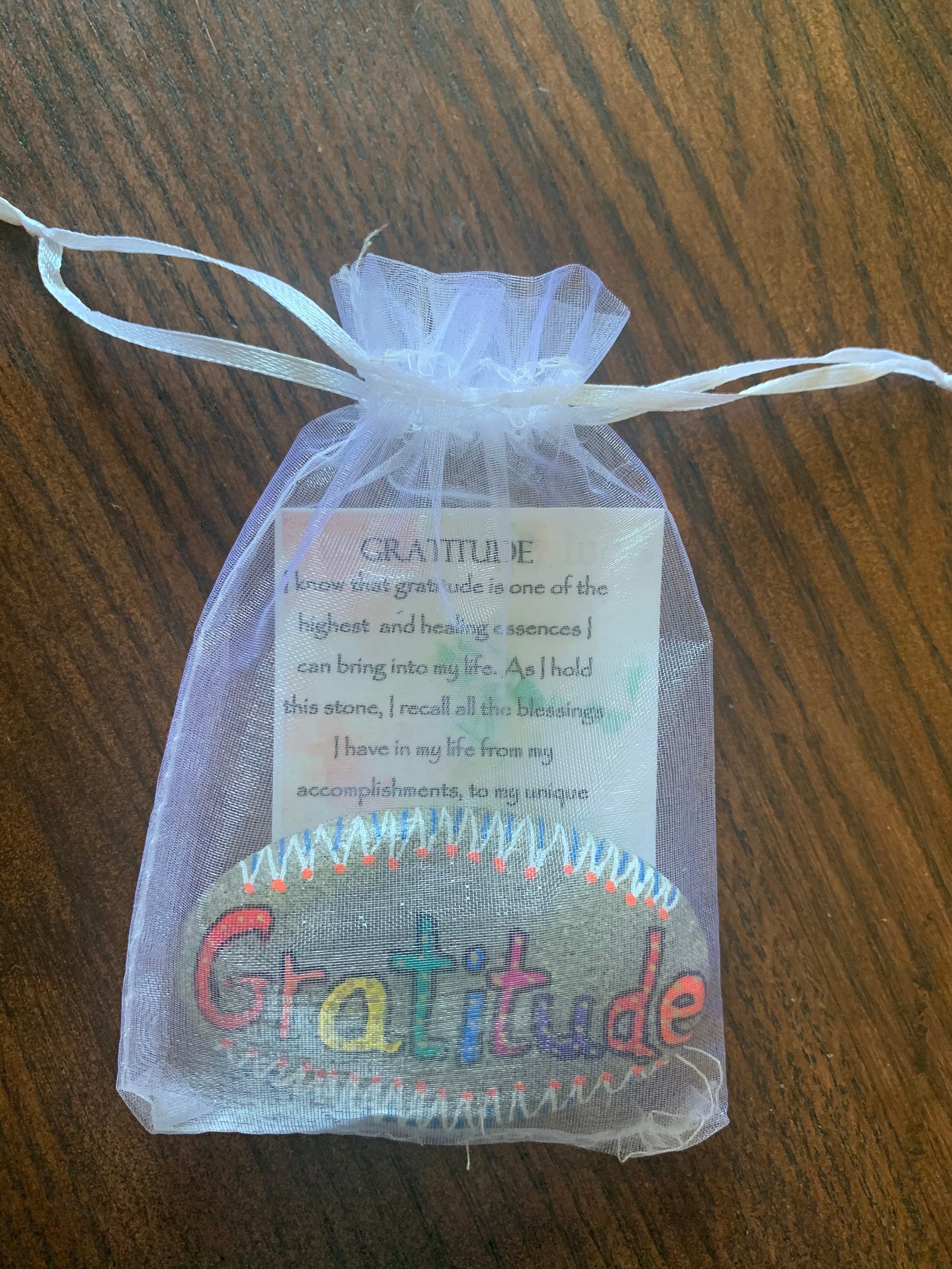 Gratitude Painted Stone, Painted Affirmation Stone, Meditation Gift ...