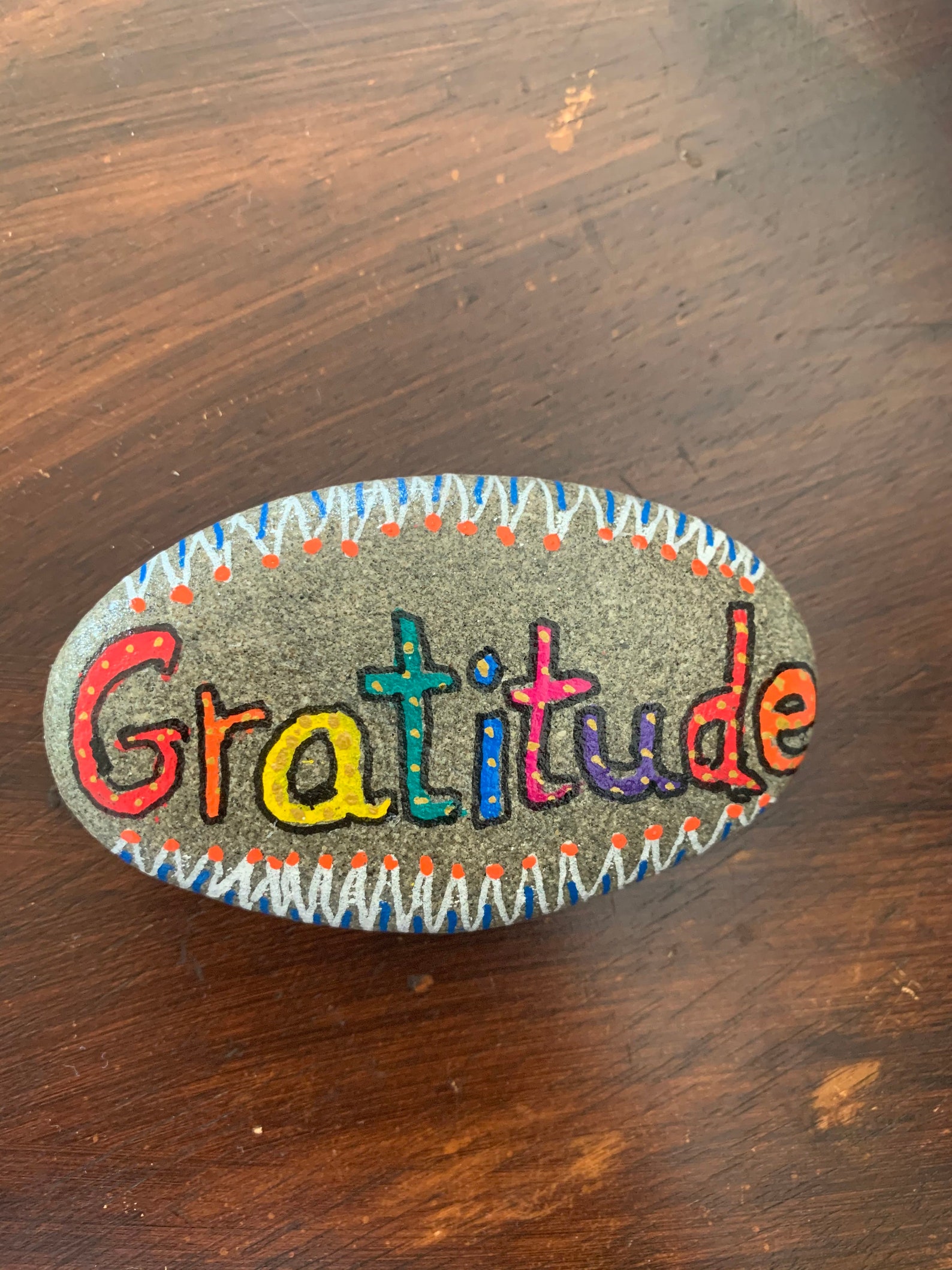 Gratitude Painted Stone, Painted Affirmation Stone, Meditation Gift ...