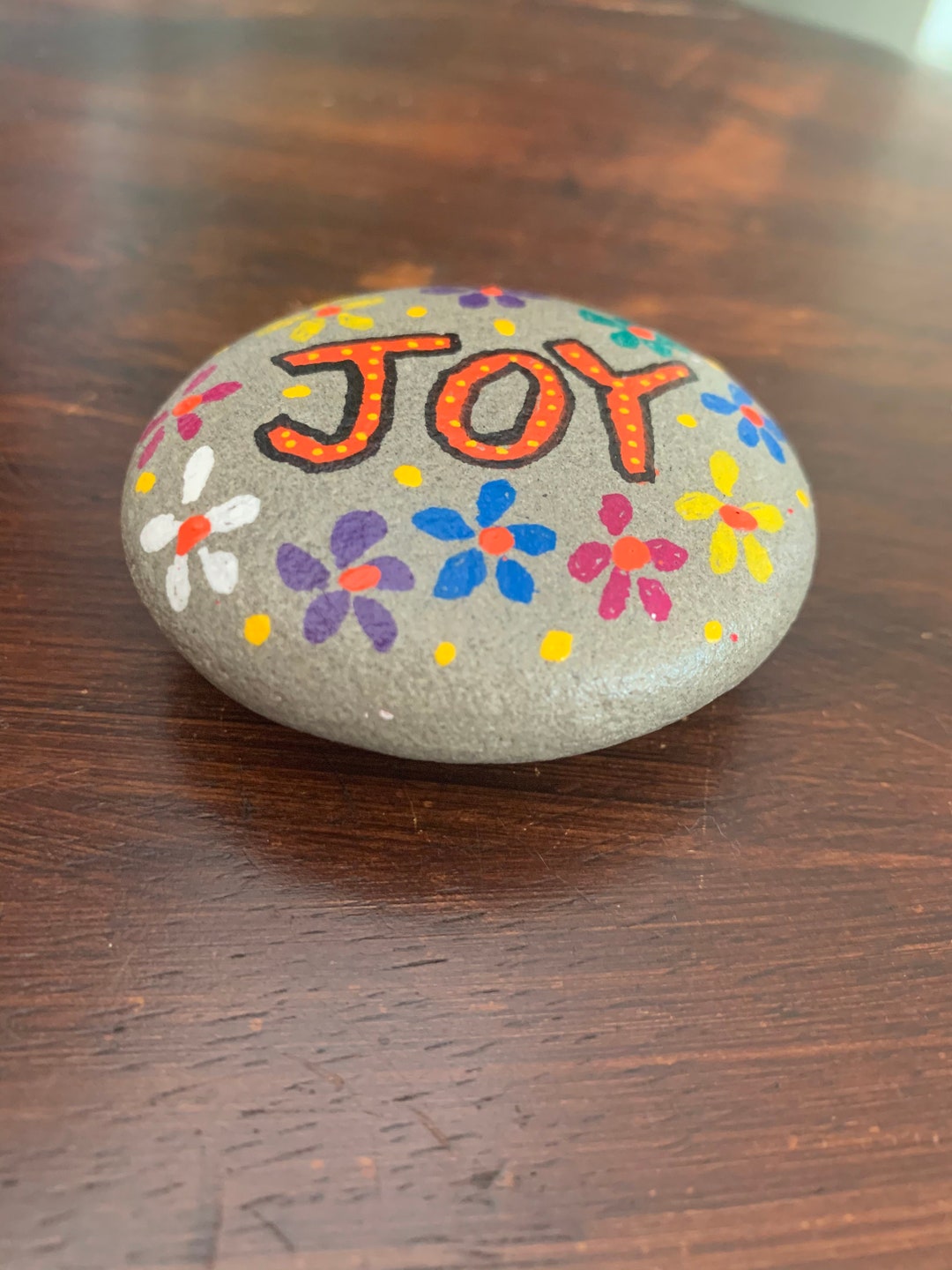 Joy Painted Stone, Painted Affirmation Stone, Meditation Gift, Yoga ...