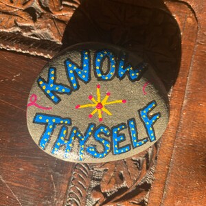 Know Thyself Painted Stone, Painted Affirmation Stone, Meditation Gift ...