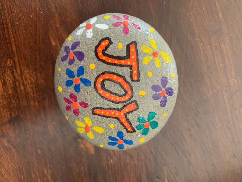 Joy Painted Stone, Painted Affirmation Stone, Meditation Gift, Yoga ...