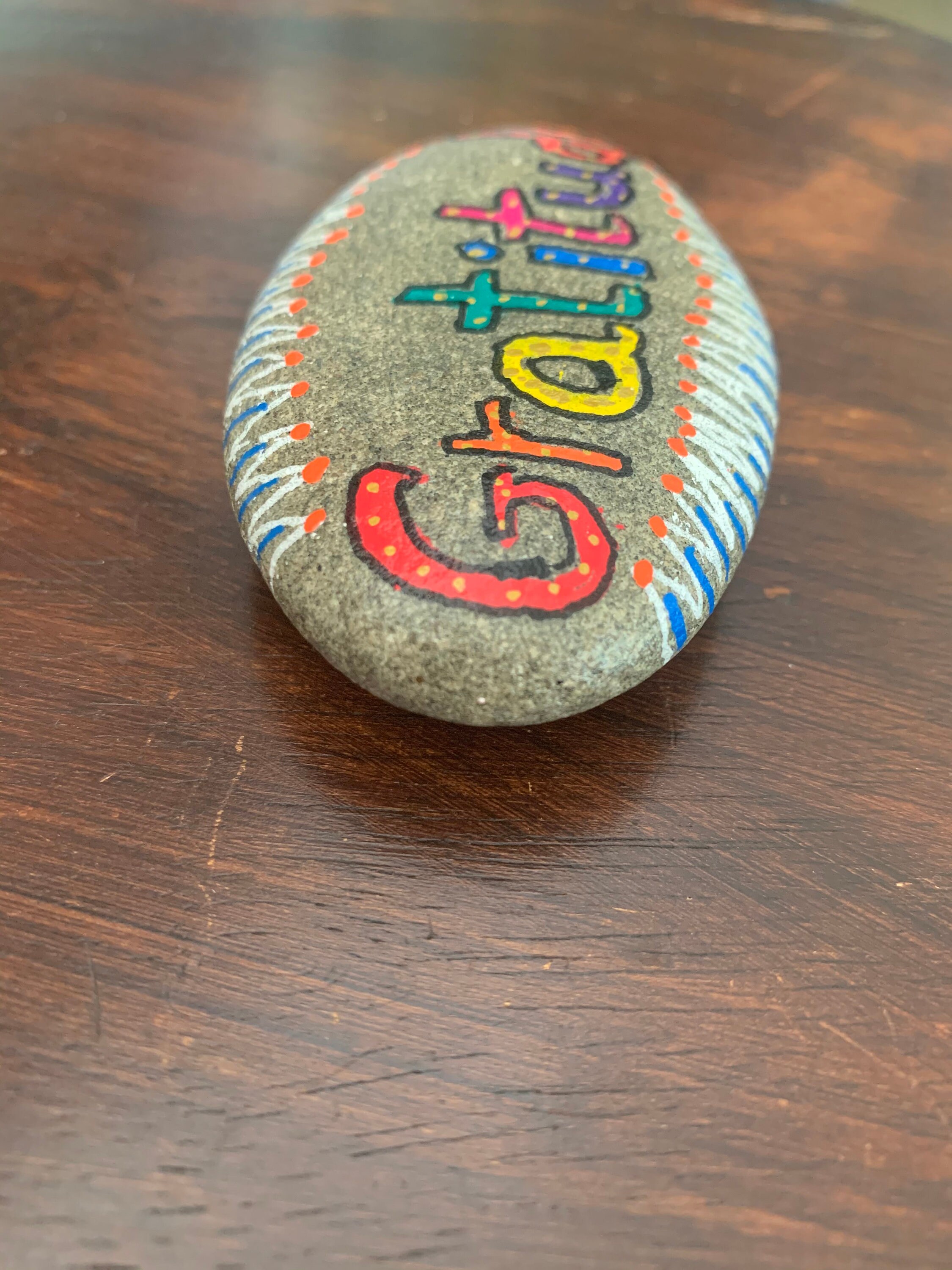 Gratitude Painted Stone, Painted Affirmation Stone, Meditation Gift ...