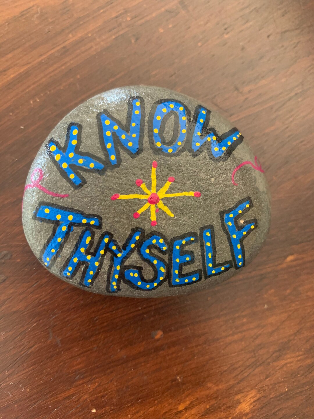 Know Thyself Painted Stone, Painted Affirmation Stone, Meditation Gift ...